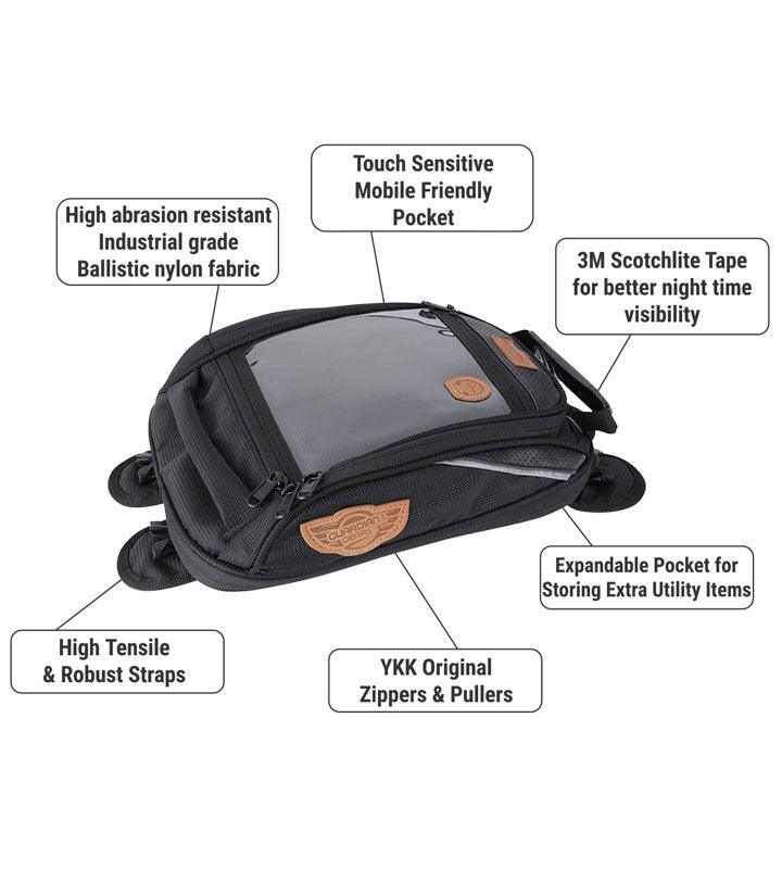 Combo 14: Stallion 65L Saddle Bags plus Shark Mini Universal 18L Tank ...